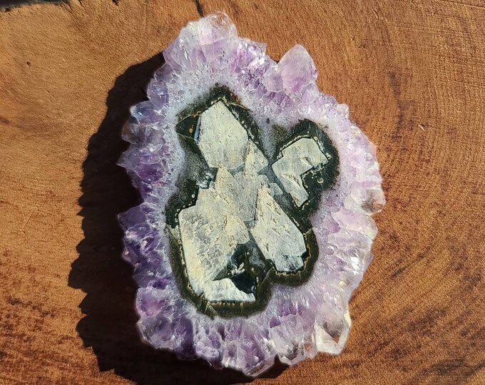 Large Amethyst Stalactite Slice | Natural Amethyst Flower | Cabochon ...