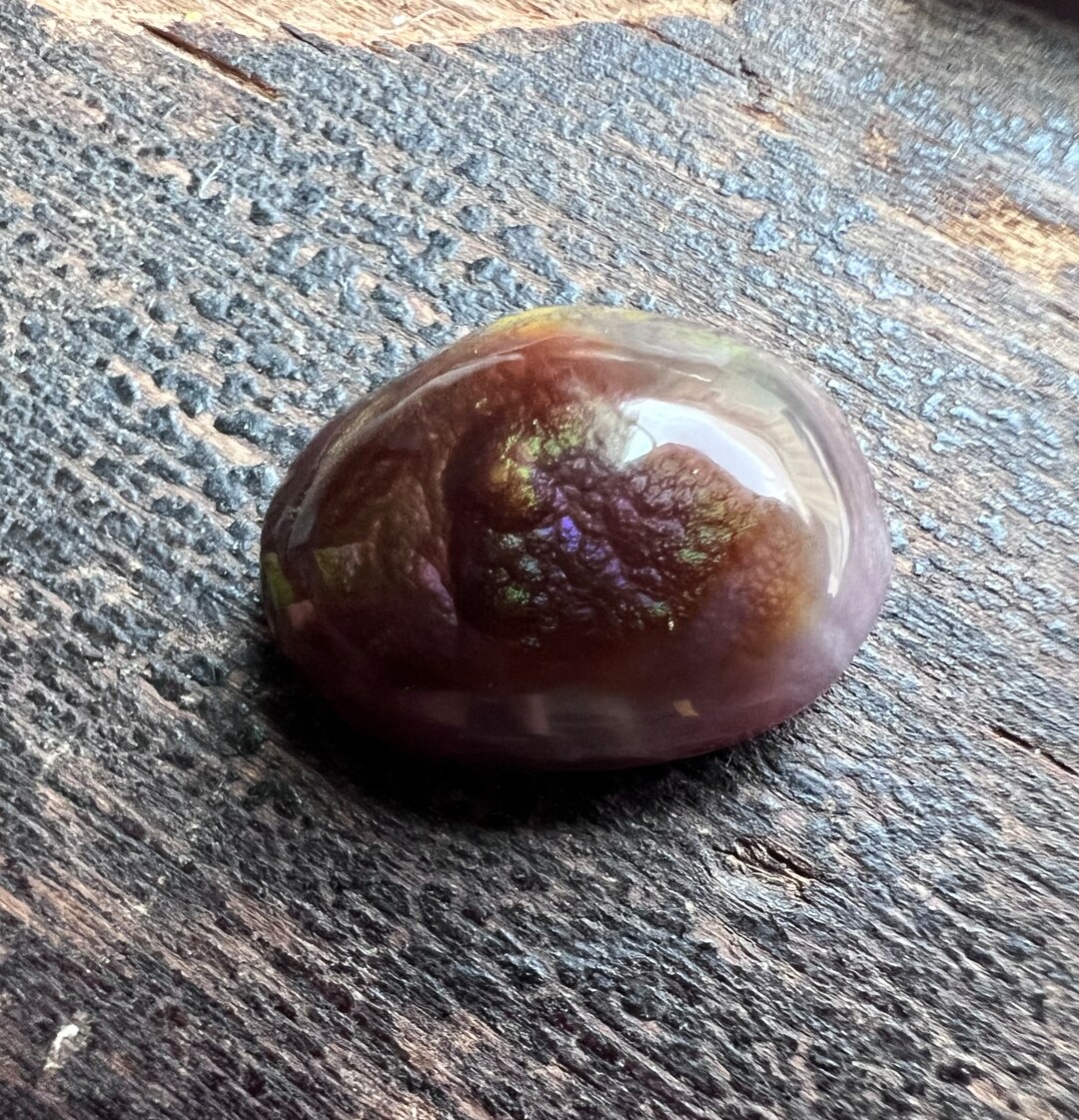 Mexican Fire Agate Cabochon | Purple Fire Agate Cab | Rainbow Agate ...