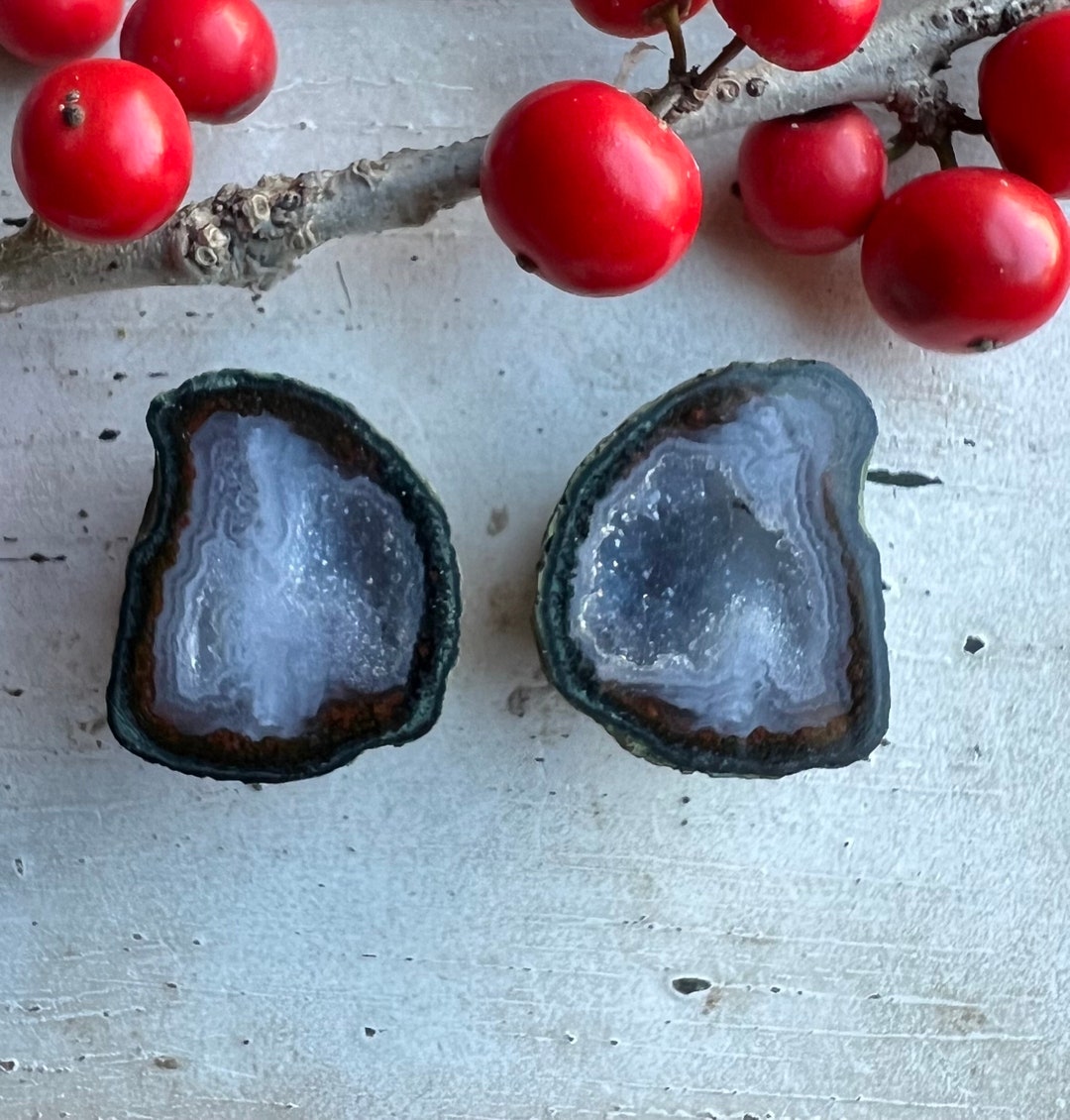 White Quartz Tabasco Geode Pair Cab Supply Geode Mexico Geode Druzy ...