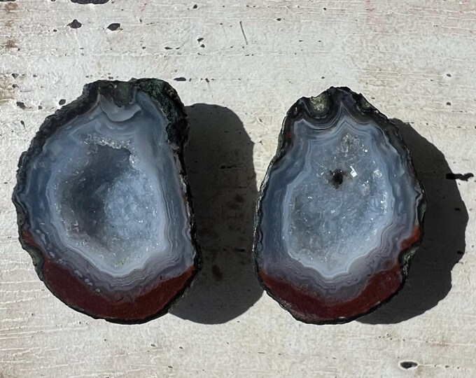 Light Blue Tabasco Geode Pair | Cab Supply | Geodes | Mexico Geodes ...