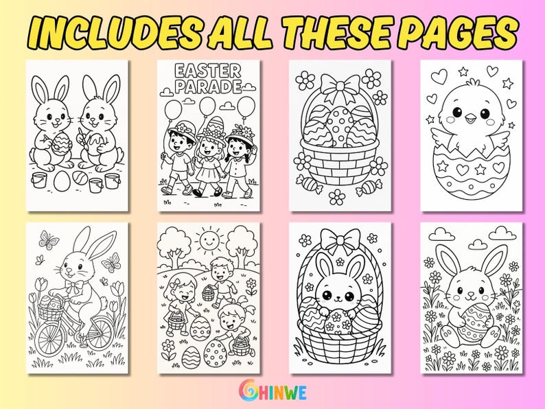 Easter Coloring Pages for Kids 15 Printable Spring Coloring Sheets ...