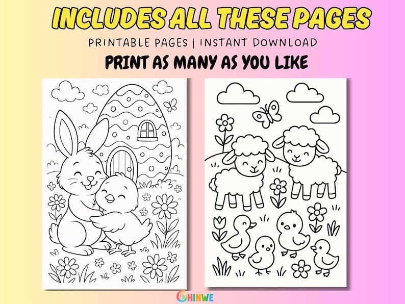 Easter Coloring Pages for Kids 15 Printable Spring Coloring Sheets ...