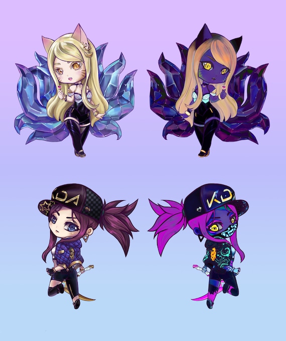 League of Legends KDA Acrylic Charms Ahri Akali Evelynn | Etsy