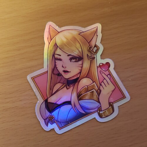 League of Legends Holographic K/DA Vinyl Stickers Ahri - Etsy