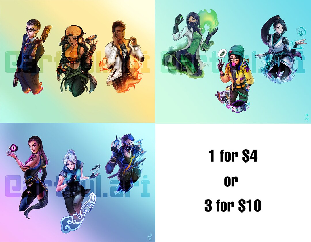 Val Stickers KJ | Chamber | Raze | Reyna | Sage | Viper | Jett | Yoru ...