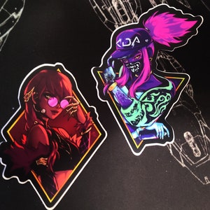 Lol K/DA Vinyl Stickers Ahri | Evelynn | Kaisa | Akali - Etsy
