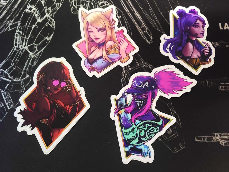 Lol K/DA Vinyl Stickers Ahri | Evelynn | Kaisa | Akali - Etsy