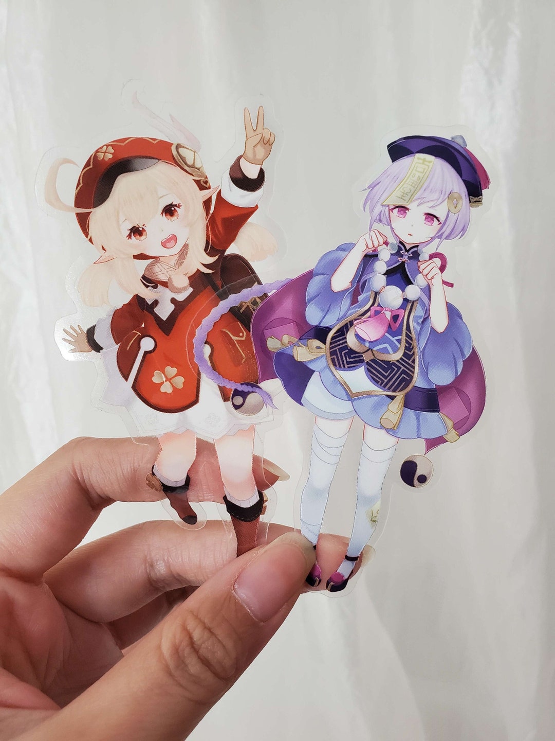 Genshin Impact Qiqi Klee Zhongli Clear Transparent Sticker - Etsy