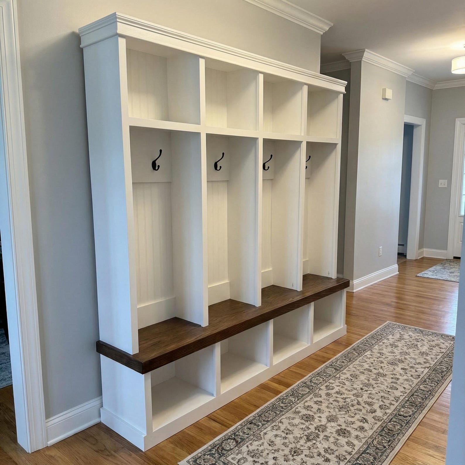 Custom Mudroom Locker Hall Tree | Amish Built Solid Wood Bench | Style ...