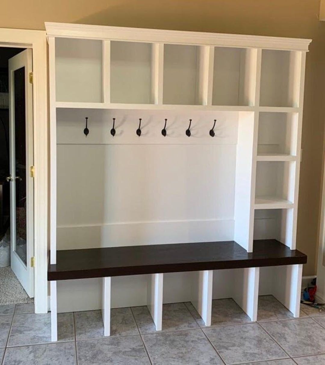 Custom Mudroom Locker Bench | Solid Wood Hall Tree Storage | Amish ...