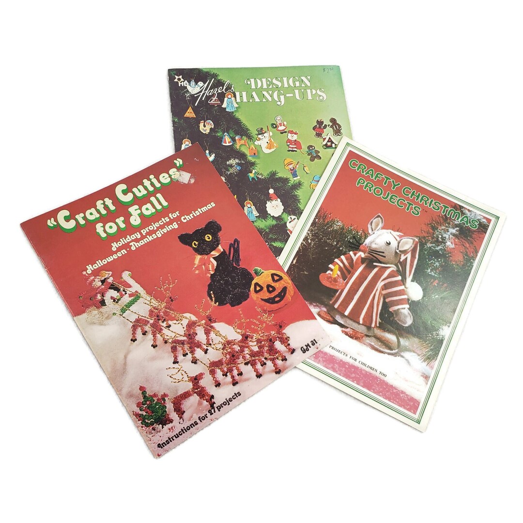 3 Vintage Holiday Craft Booklets Christmas & Halloween, Vintage Kitsch ...