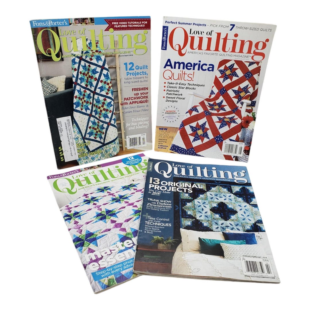 4 Quilter Magazines Lot Quilt Patterns Instructions Love of Quilting ...