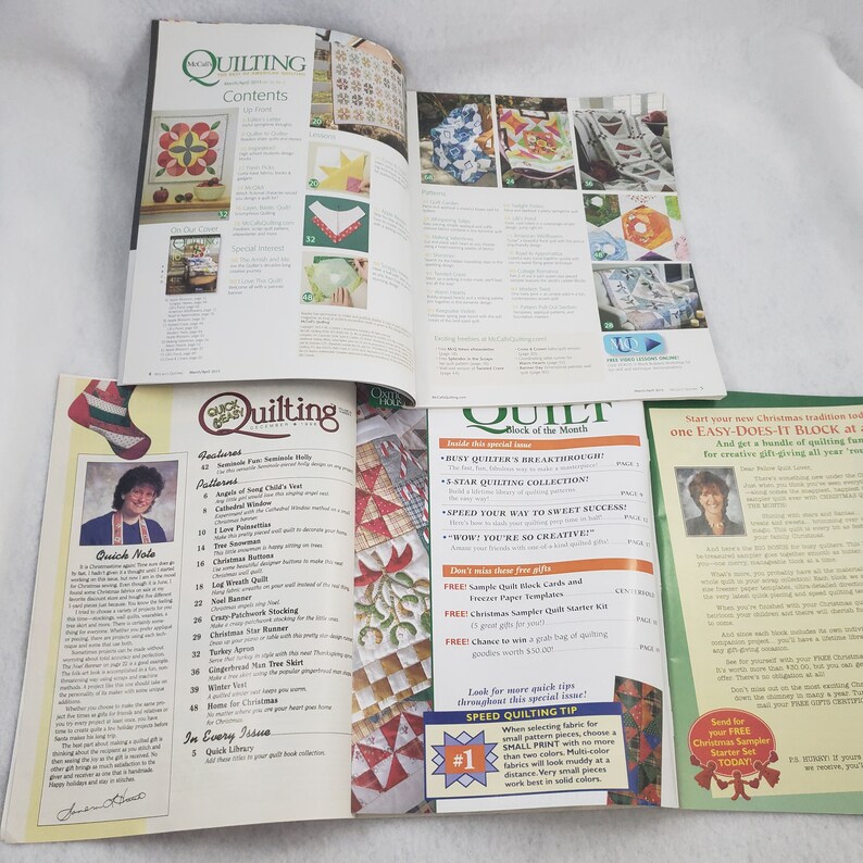 6 Quilting Magazines Lot, Quilter's World, Mccall's Quilting, Quick ...