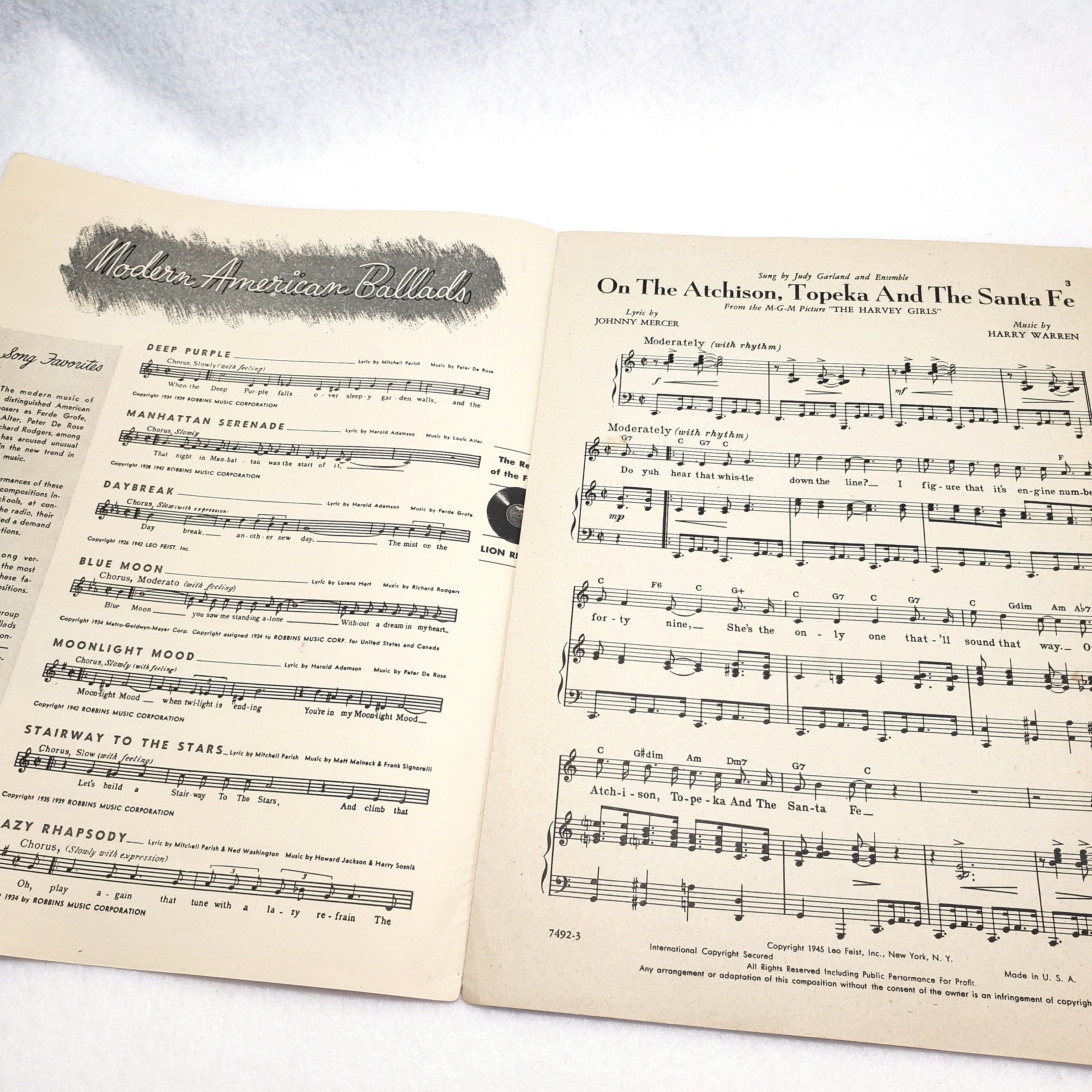 Judy Garland Sheet Music Set, Gershwin Sheet Music Book, Judy Garland ...