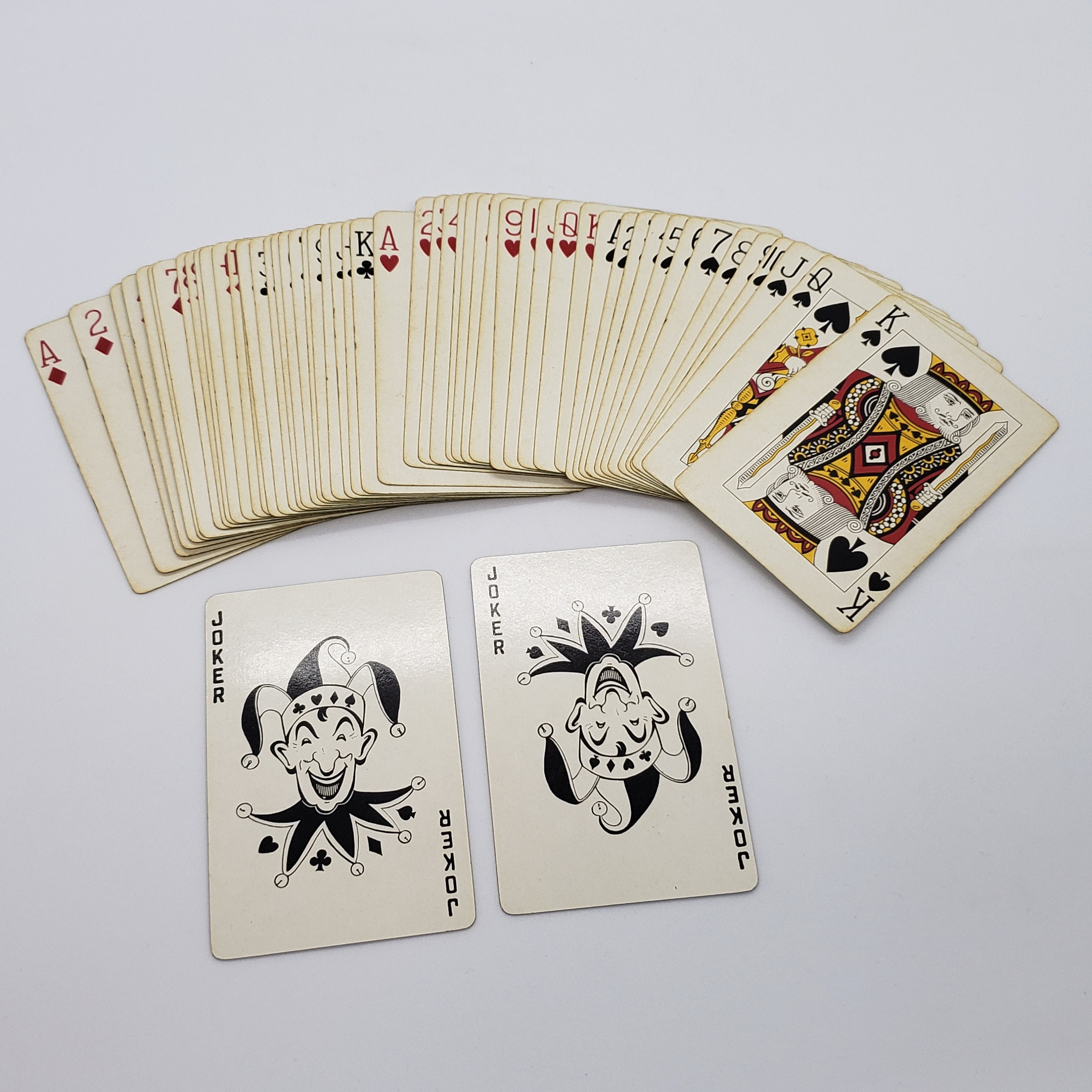 Vintage MCM Bridge Set Playing Cards, Floral Card Deck, Gold Red White ...