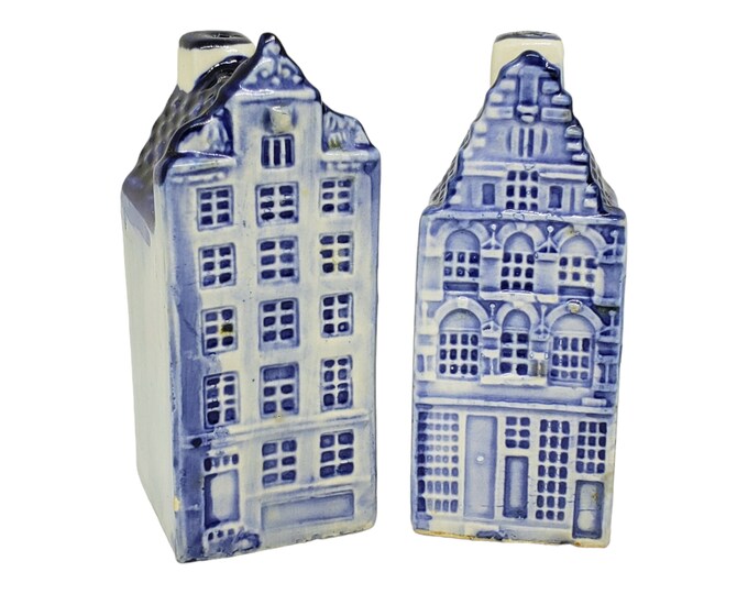 Dutch Delft Blue Hand Painted Canal House Salt and Pepper Shakers ...