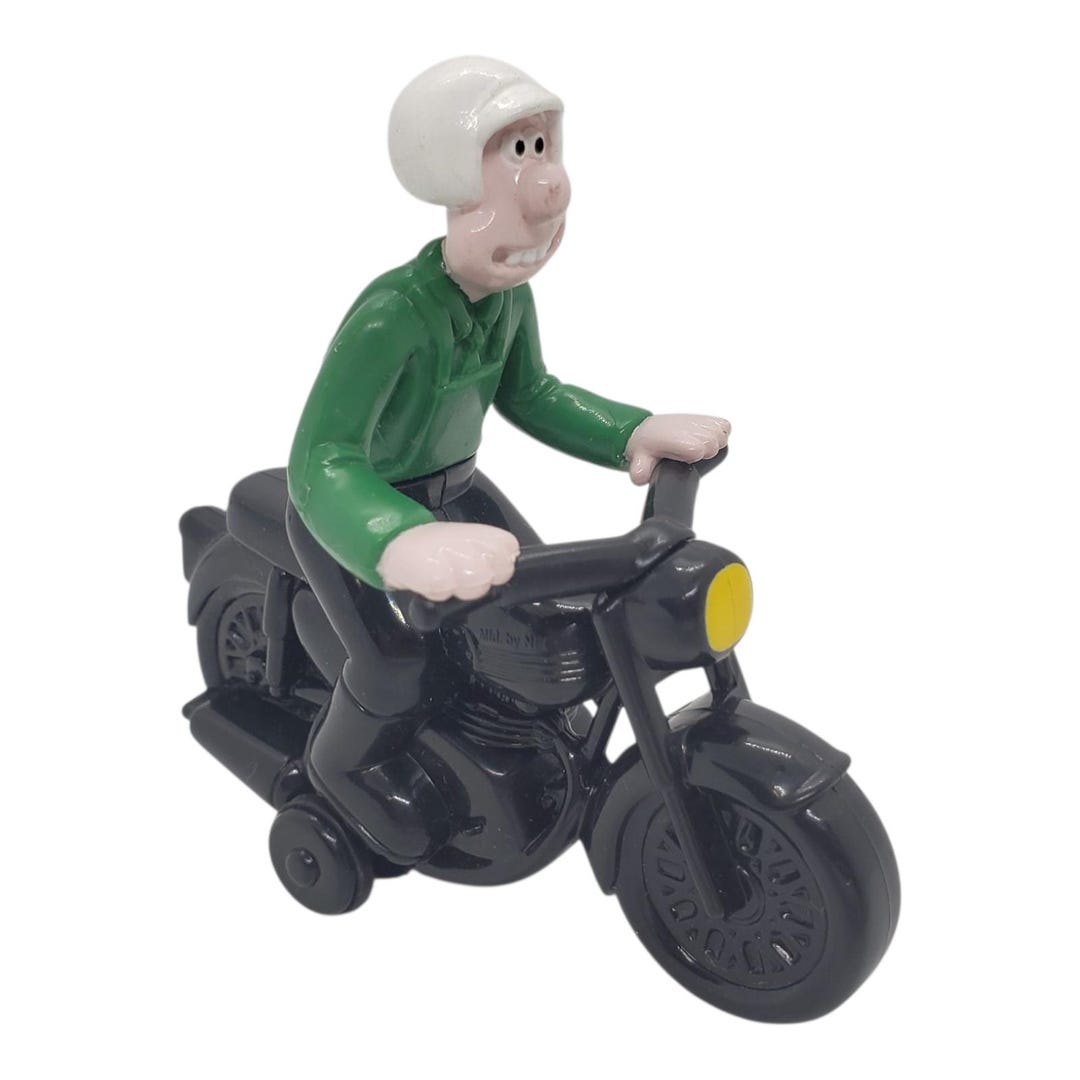 2001 Carl's Jr Wallace and Gromit Toy Motorcyle 3in Pull Back Motor ...