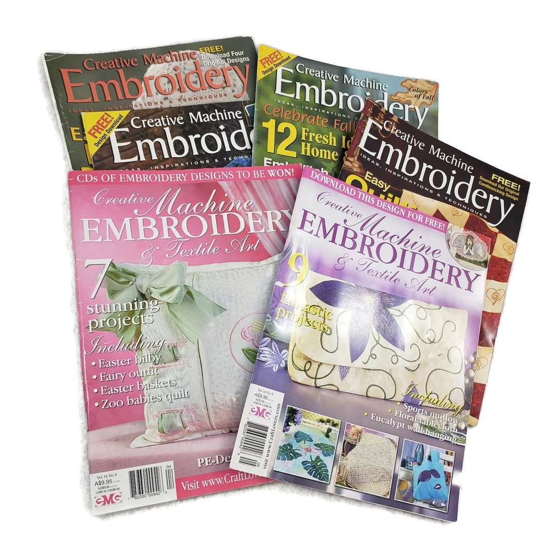 6 Creative Machine Embroidery Magazines Lot, Machine Embroidery ...