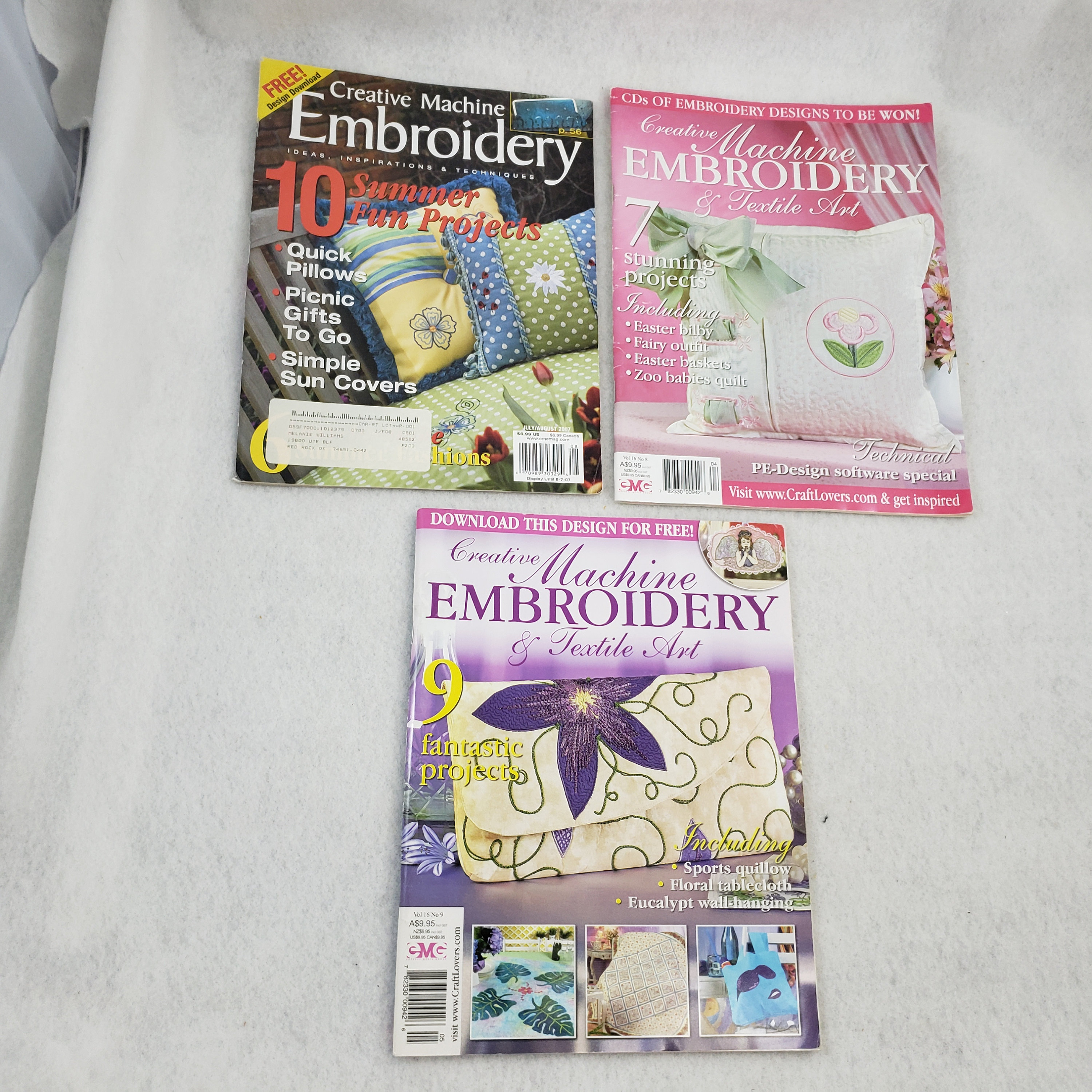 6 Creative Machine Embroidery Magazines Lot, Machine Embroidery ...