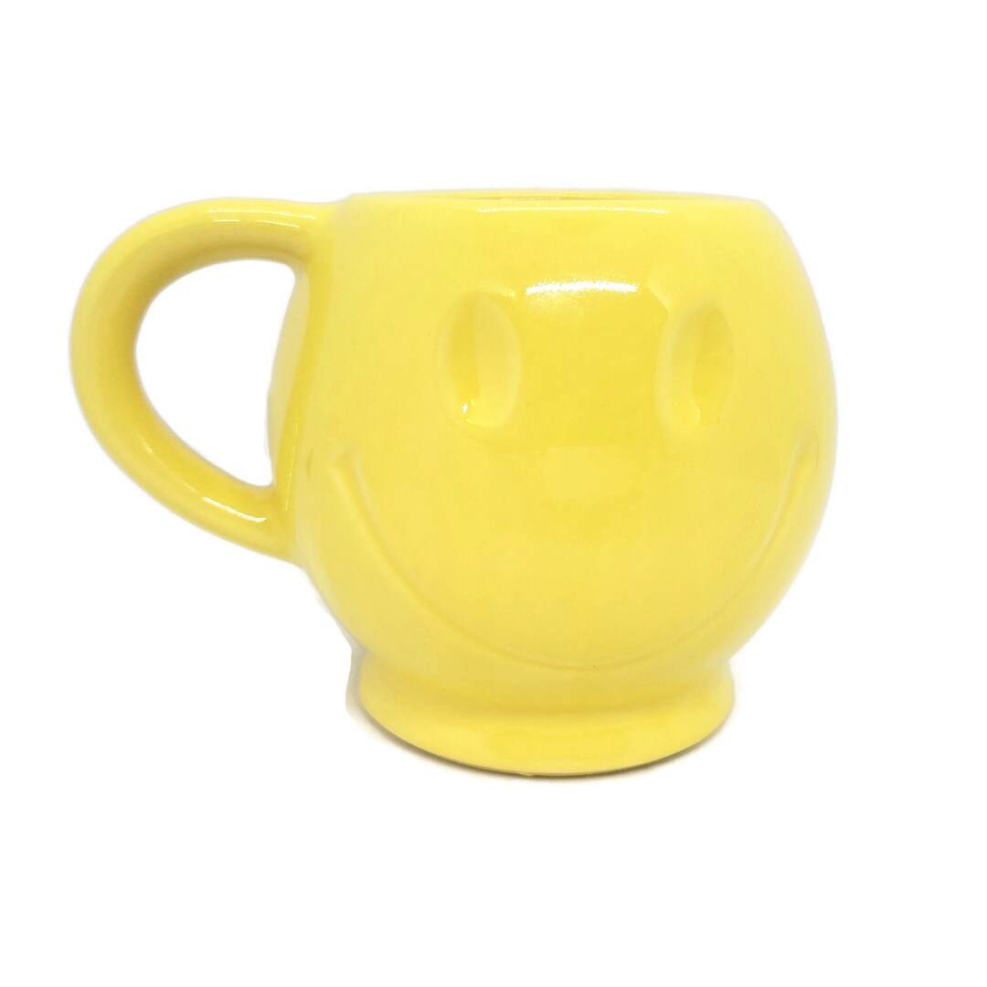 Vintage Happy Face Coffee Mug 1970s, Mccoy Yellow Smiley Face Mug ...