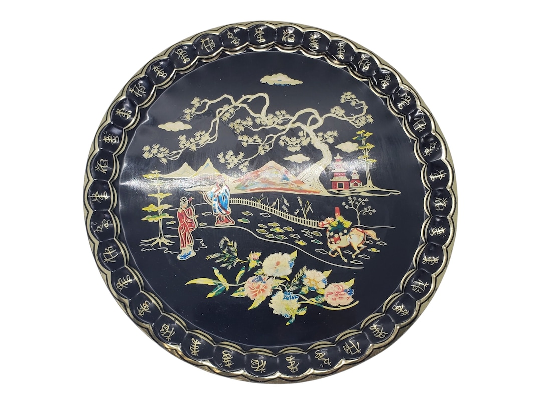 Vintage Baret Ware Cathay Cocktail Tray 9in, Zimco Metal Tin Tray ...