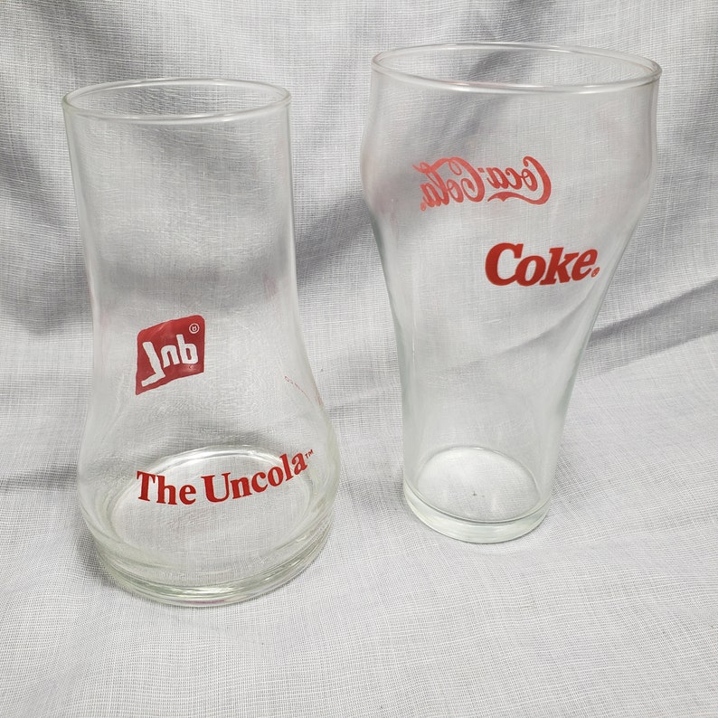 Vintage 7up & Coca Cola Glasses Set Vintage Drinking Glass - Etsy