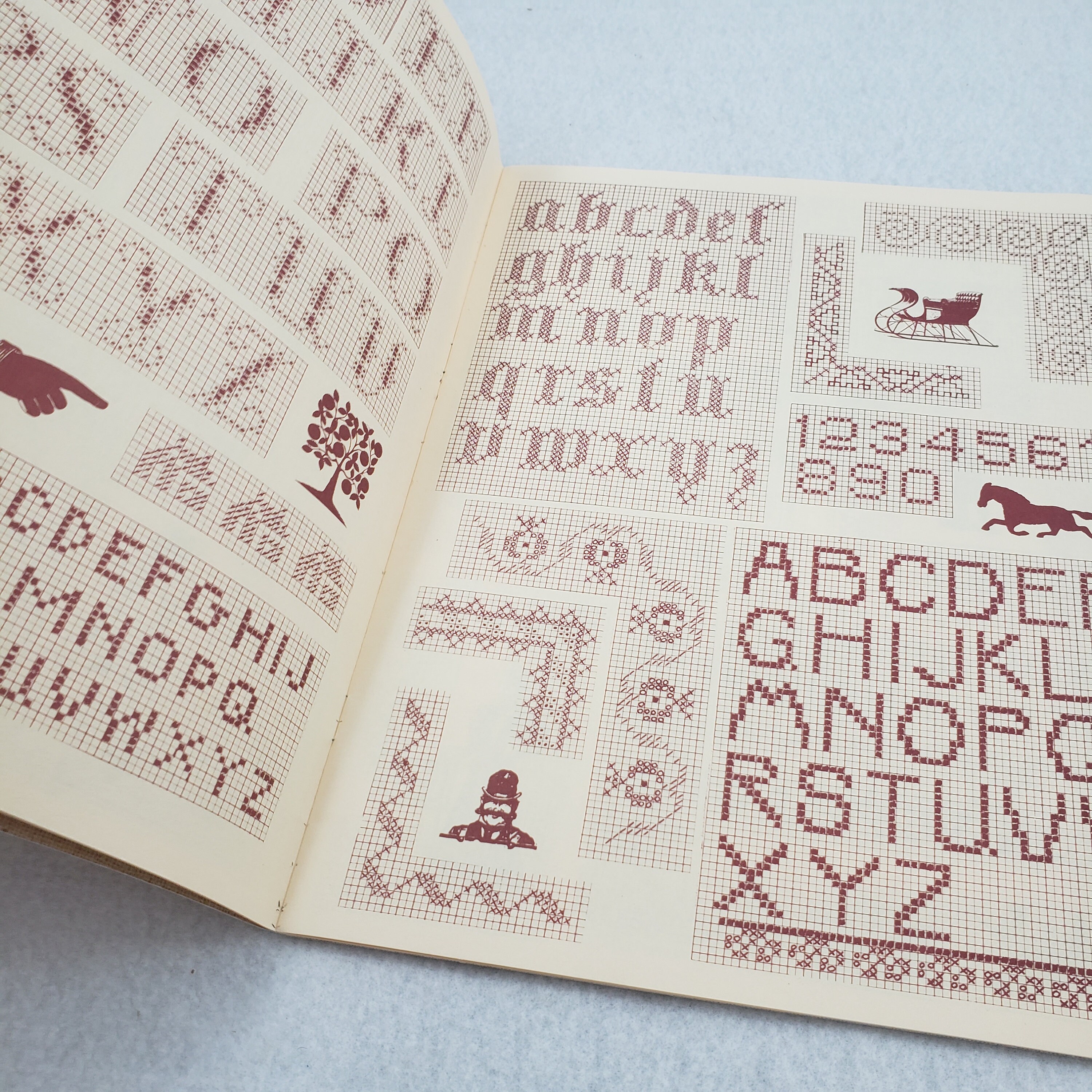 2 Vintage Alphabet Cross Stitch Pattern Booklets Lot, Cross Stitch ...