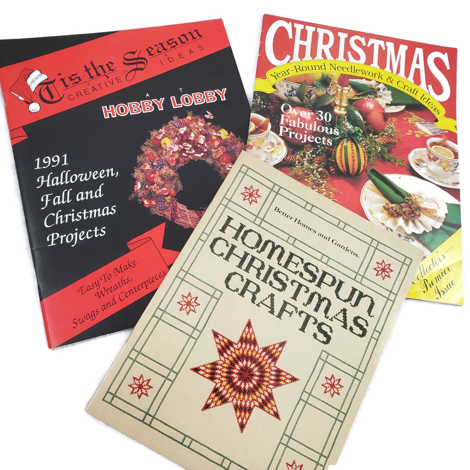3 Vintage Christmas Craft Booklets Lot DIY Holiday Home - Etsy