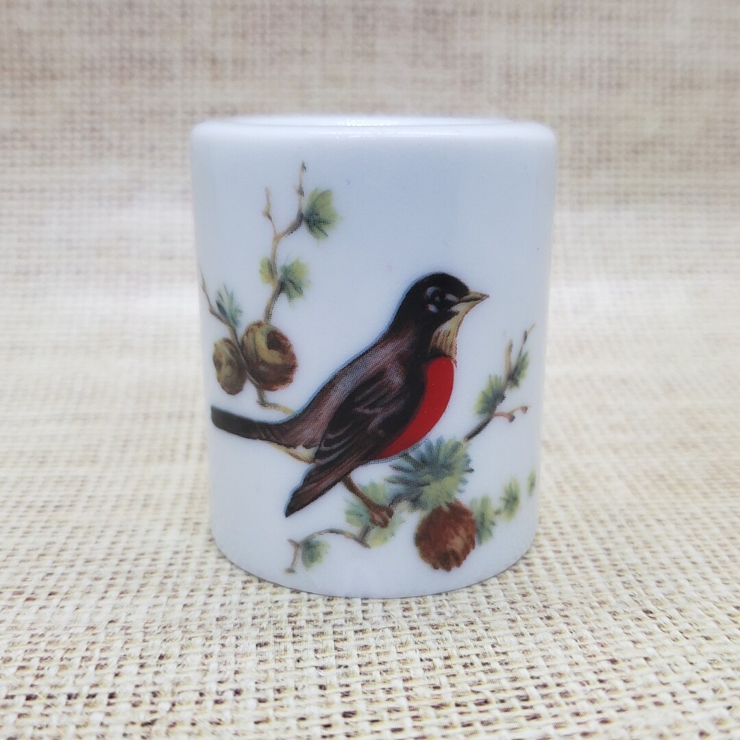 Vintage Meadowlark Bird Taper Candle Holder, Porcelain Candleholder ...