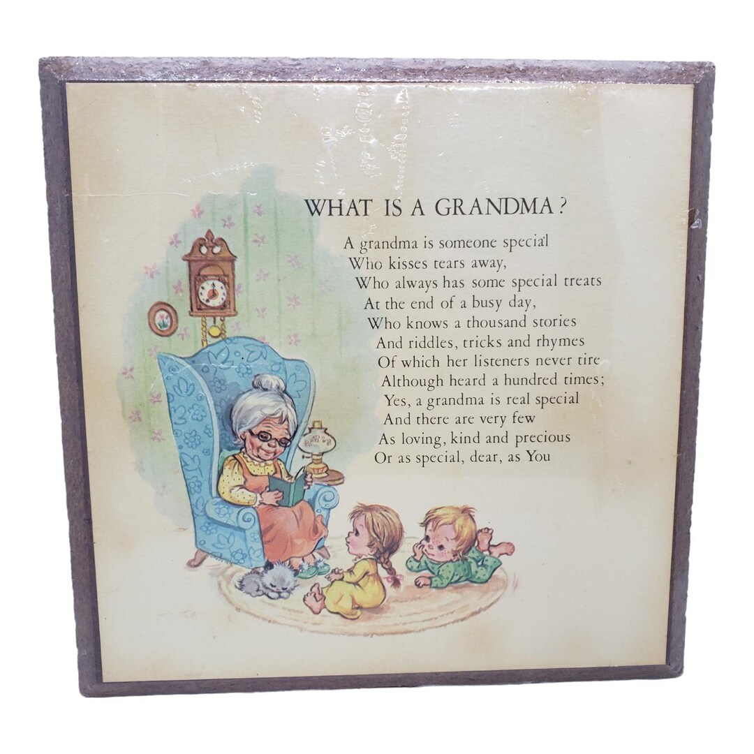 Vintage What is a Grandma? Poem Wall Sign 9x9in Size, Paula Co 1976 ...