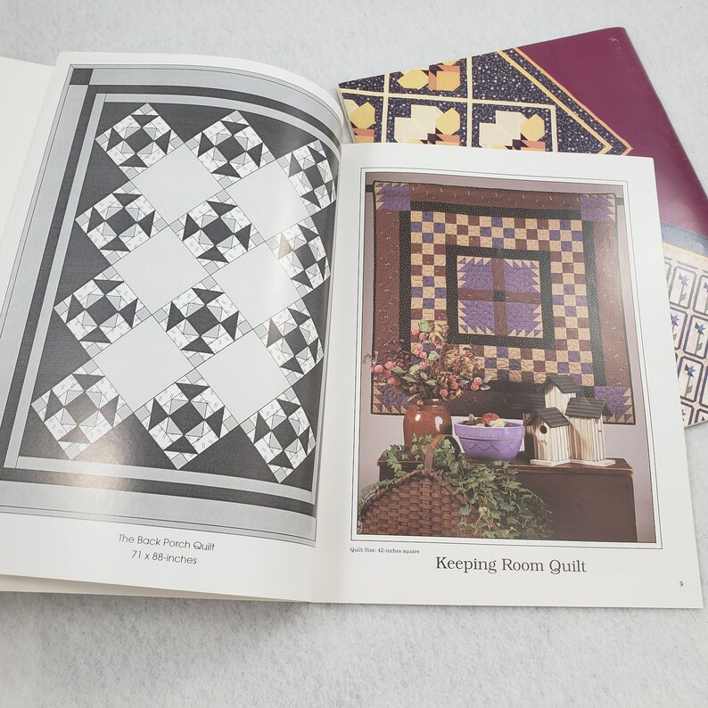 4 Vintage Quilting Pattern Booklets Lot, Country Quilt Design Books ...