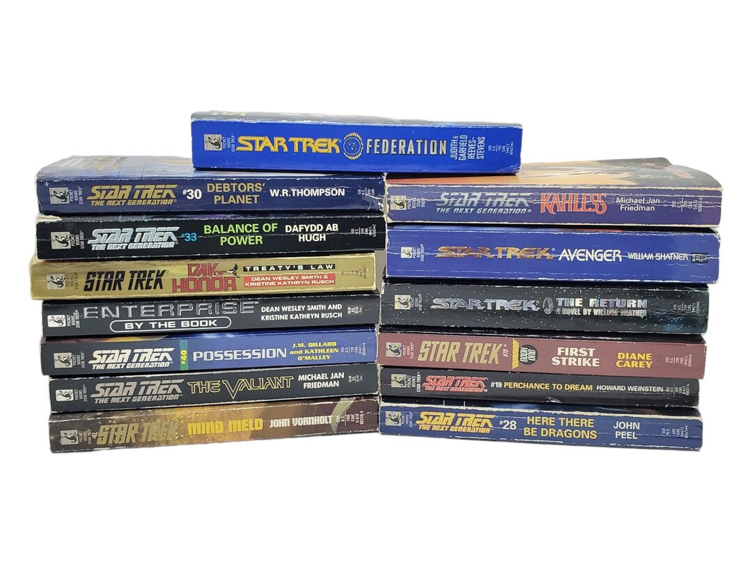 14 Star Trek Novels Book Lot TOS TNG, Star Trek Crossover Novels ...
