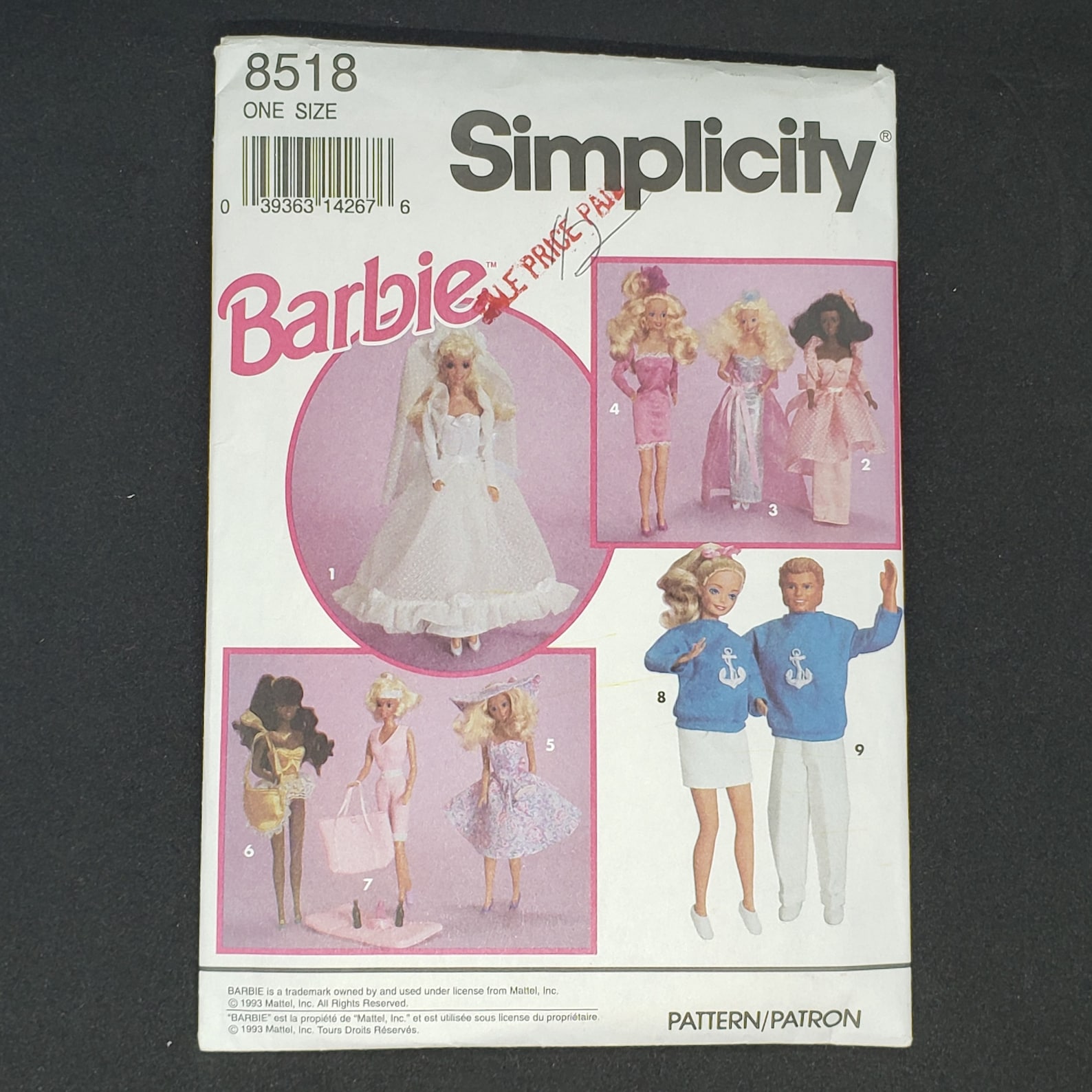 1993 Vtg Barbie Clothing Sewing Pattern Simplicity 8518 | Etsy