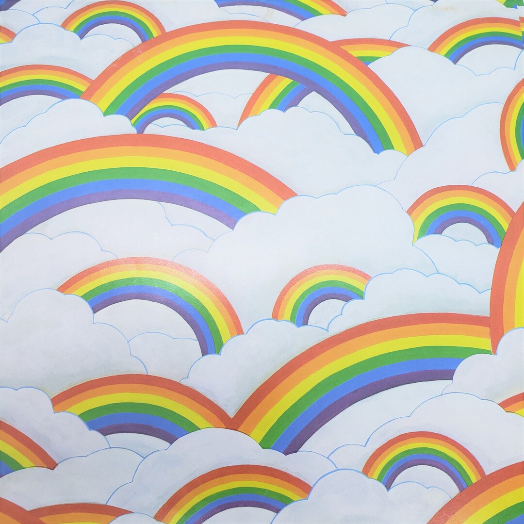 Rainbow Cloud Gift Wrap Current Brand Vintage Gift Wrap Flat - Etsy
