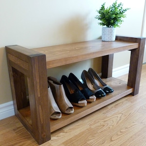 36 Inches Rustic Entryway Bench, Modern Entryway Bench, Bench Storage ...