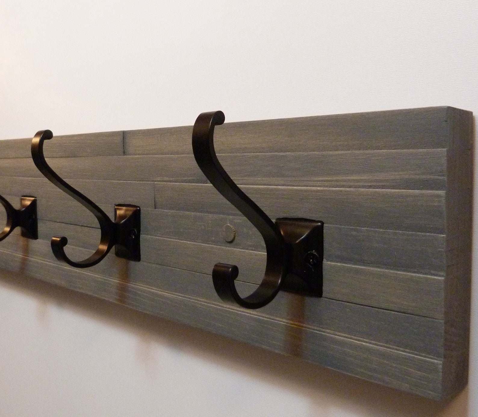 Modern and Rustic Entryway Coat Rack 30 Inches/5 Black Hooks - Etsy