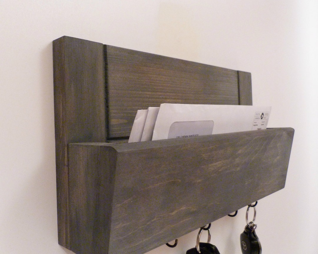 Mail Organizer Wall, Mail Rack, Entryway Organizer, Key Holder, Rustic ...