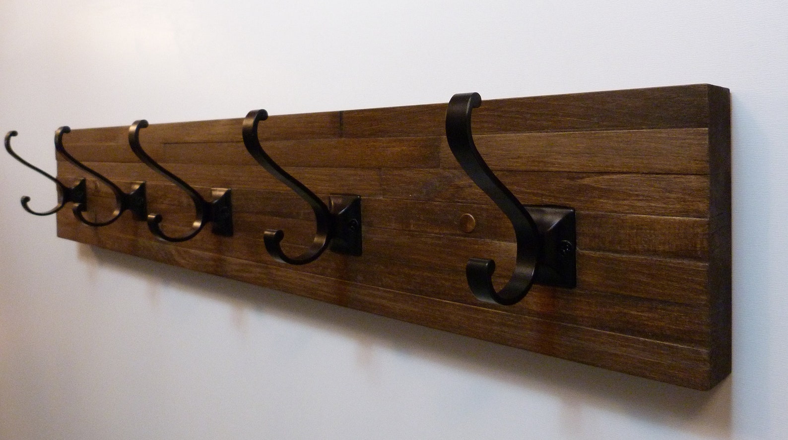 Modern and Rustic Entryway Coat Rack 30 Inches/5 Black Hooks - Etsy