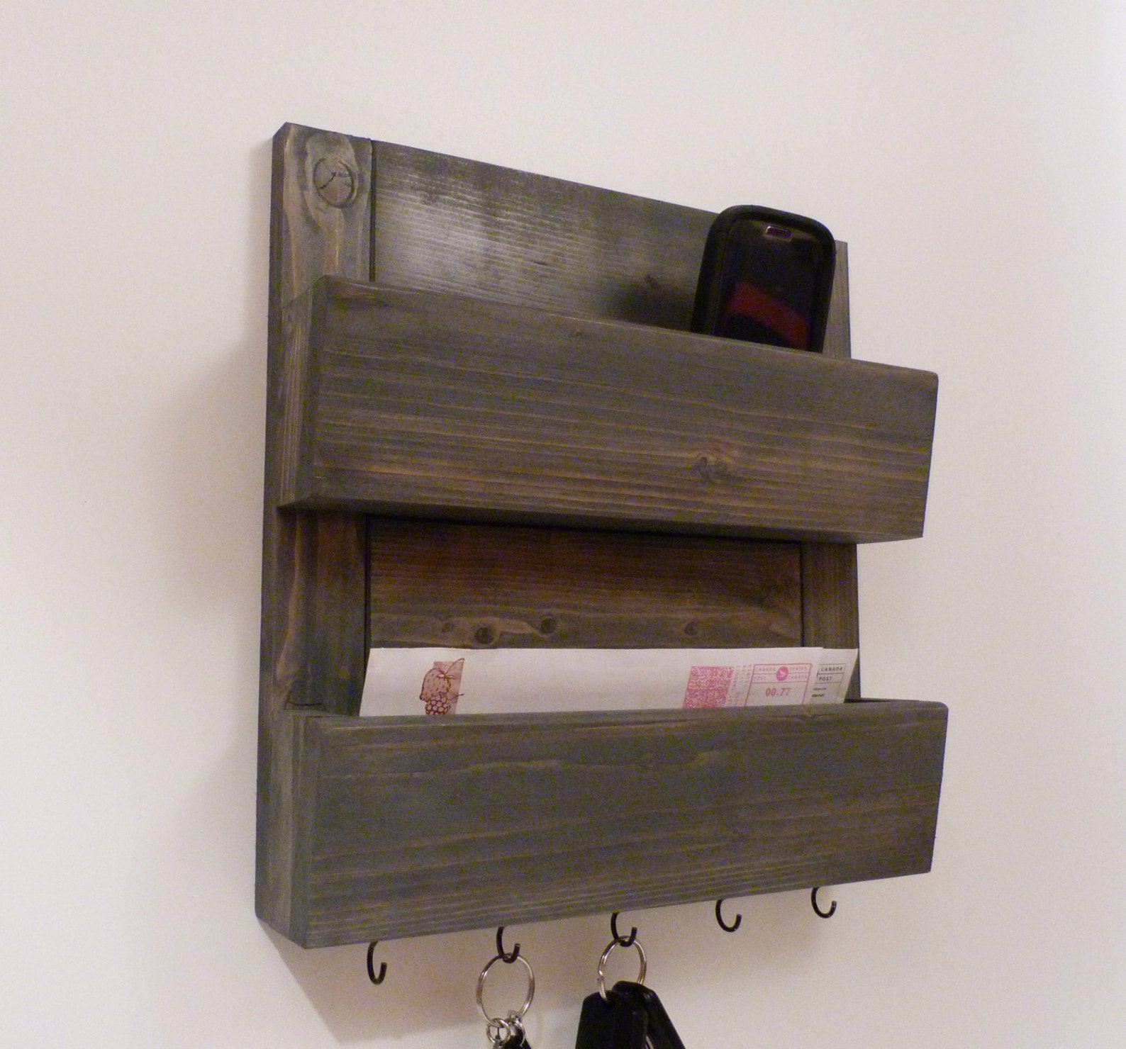 Mail Organizer Wall Mail Rack Entryway Organizer Key Rack - Etsy Canada