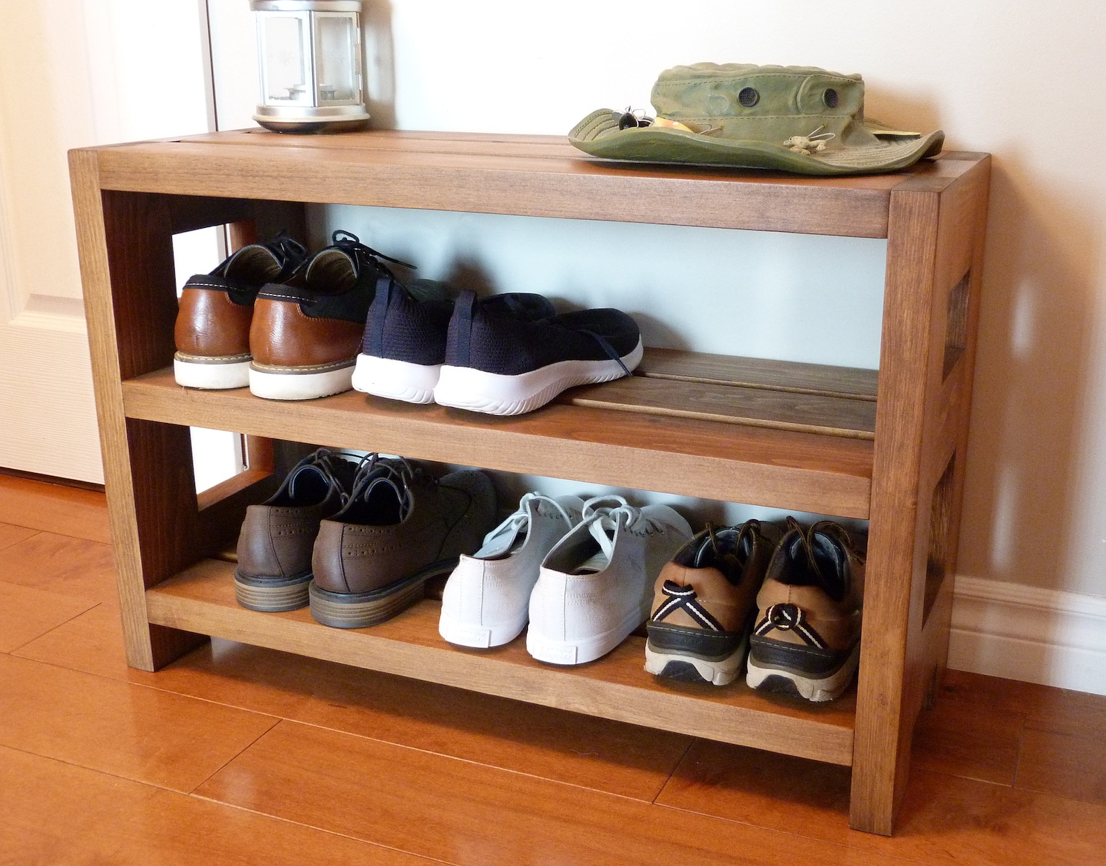 30 Inches Rustic Shoe Rack 3 Levels, Shoe Storage, Shoe Organizer, Shoe ...