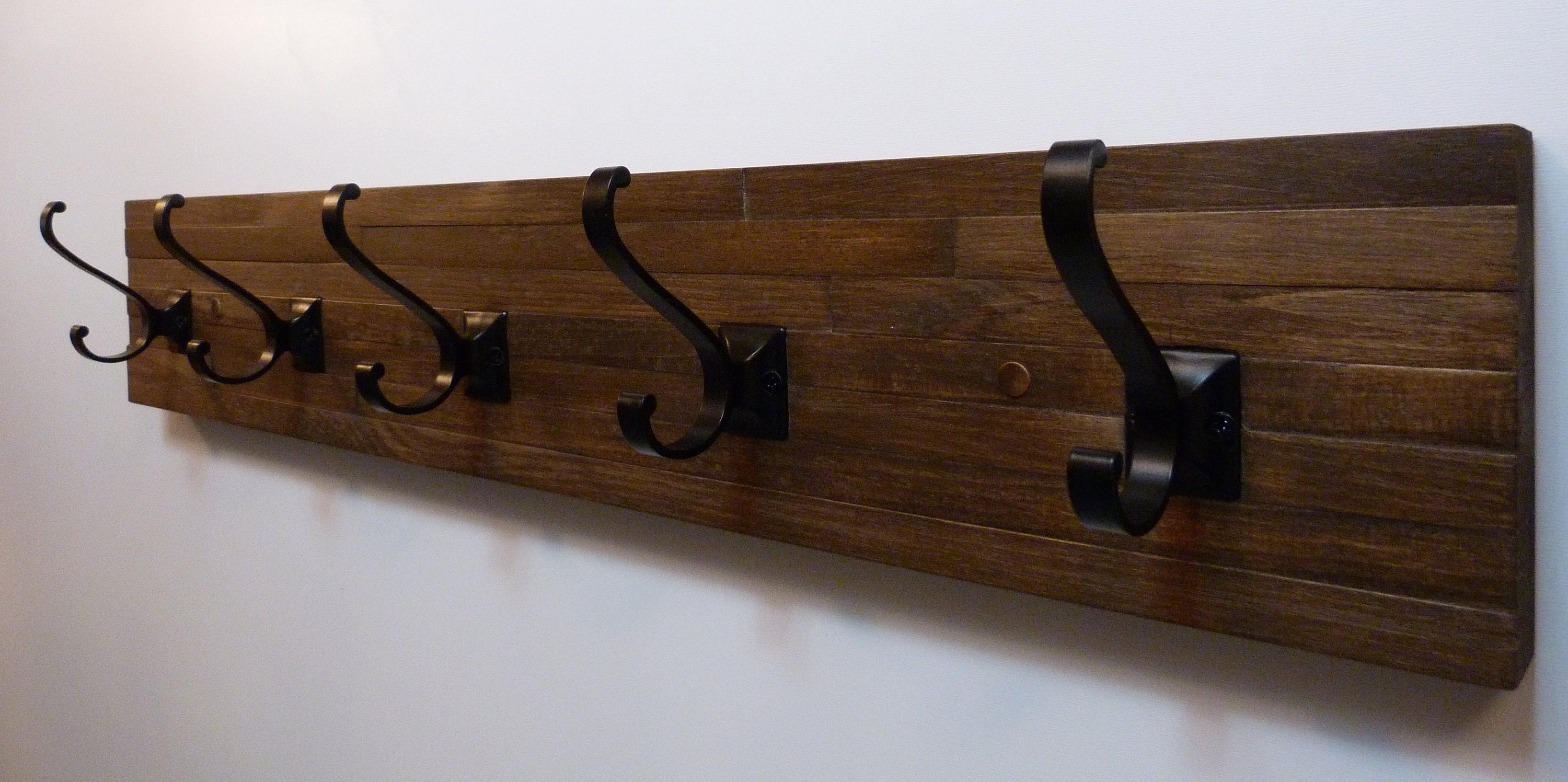 Modern and Rustic Entryway Coat Rack 30 Inches/5 Black Hooks - Etsy