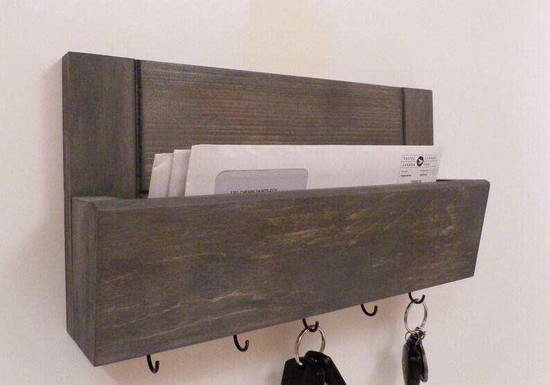Mail Organizer Wall, Mail Rack, Entryway Organizer, Key Holder, Rustic ...