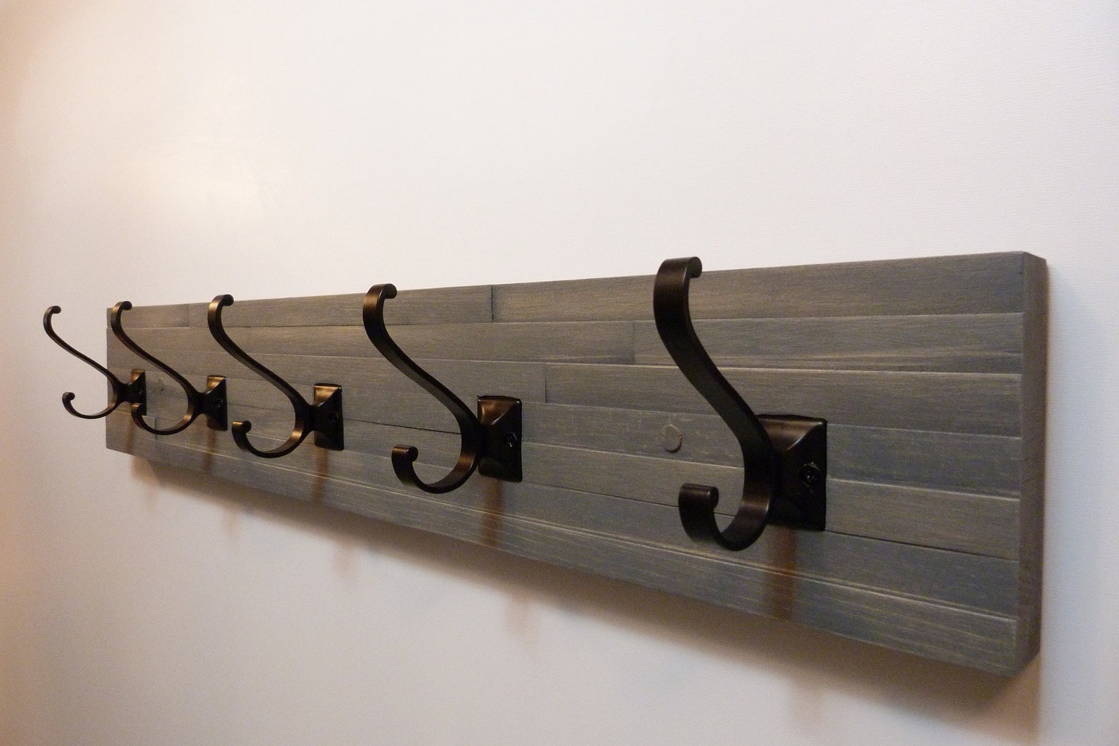 Modern and Rustic Entryway Coat Rack 30 Inches/5 Black Hooks - Etsy