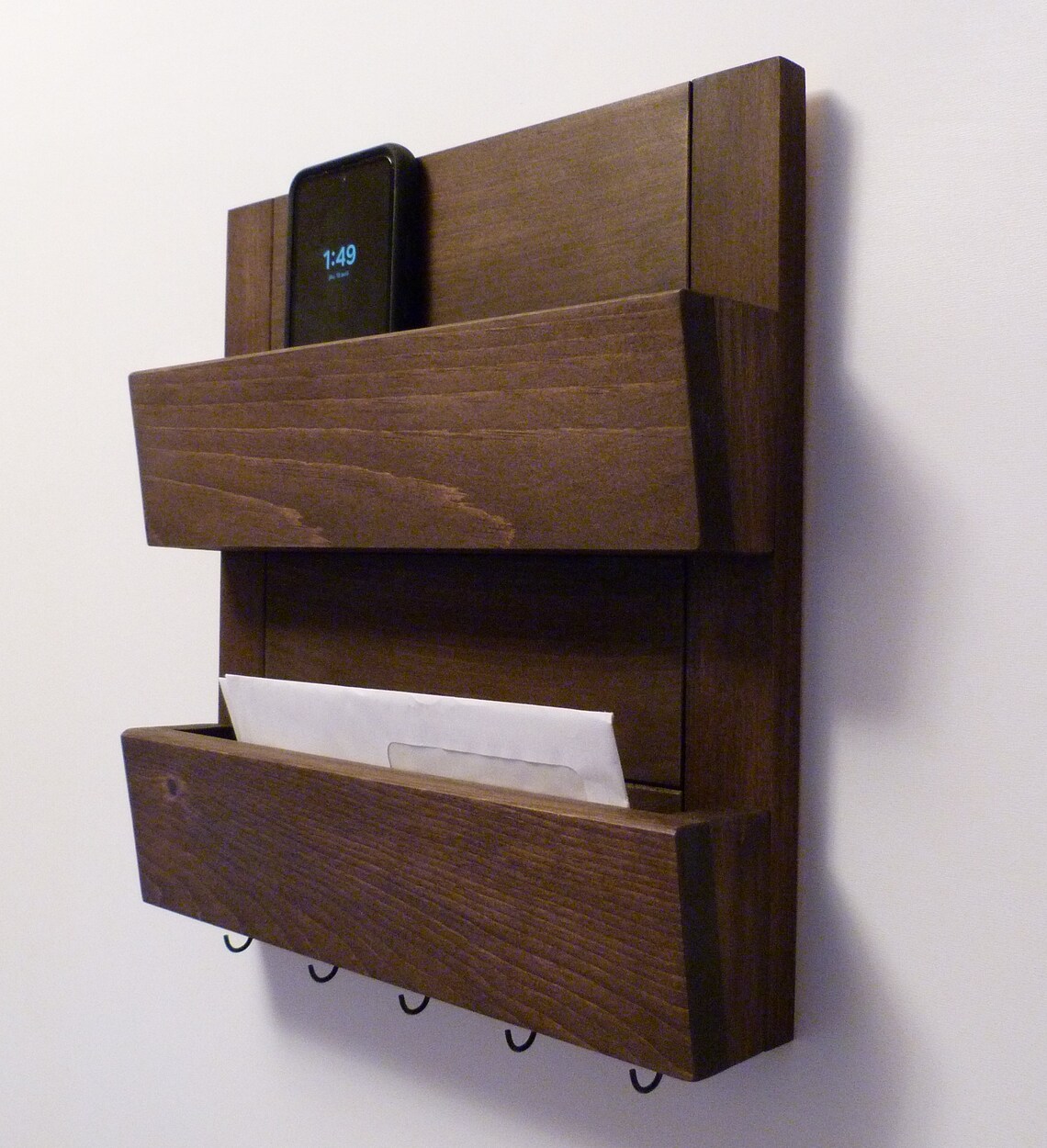 Mail Organizer Wall, Mail Rack, Entryway Organizer, Key Holder, Rustic ...