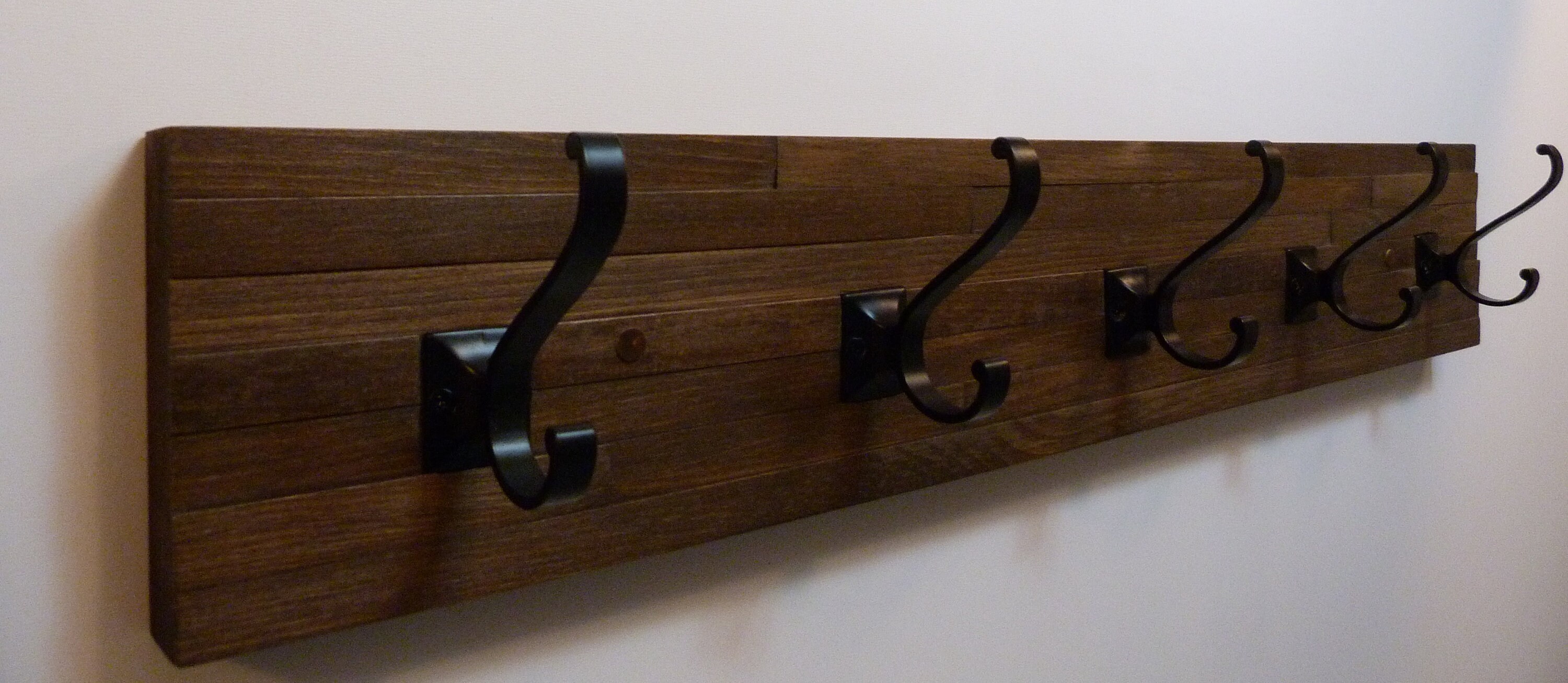 Modern and Rustic Entryway Coat Rack 30 Inches/5 Black Hooks - Etsy
