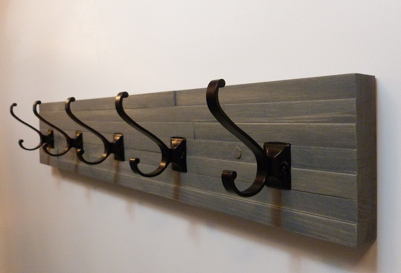 Modern and Rustic Entryway Coat Rack 30 Inches/5 Black Hooks - Etsy