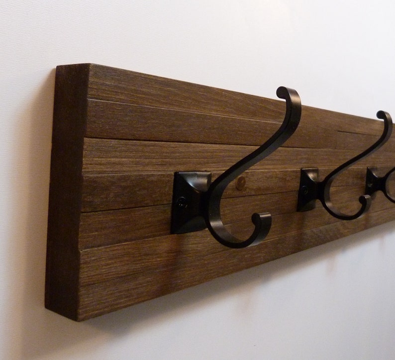 Modern and Rustic Entryway Coat Rack 30 Inches/5 Black Hooks - Etsy