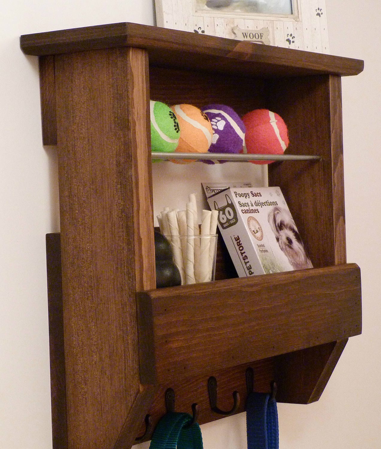 Pet Wall Organizer , Dog Leash Holder and Organizer, Dog Leash Hanger ...