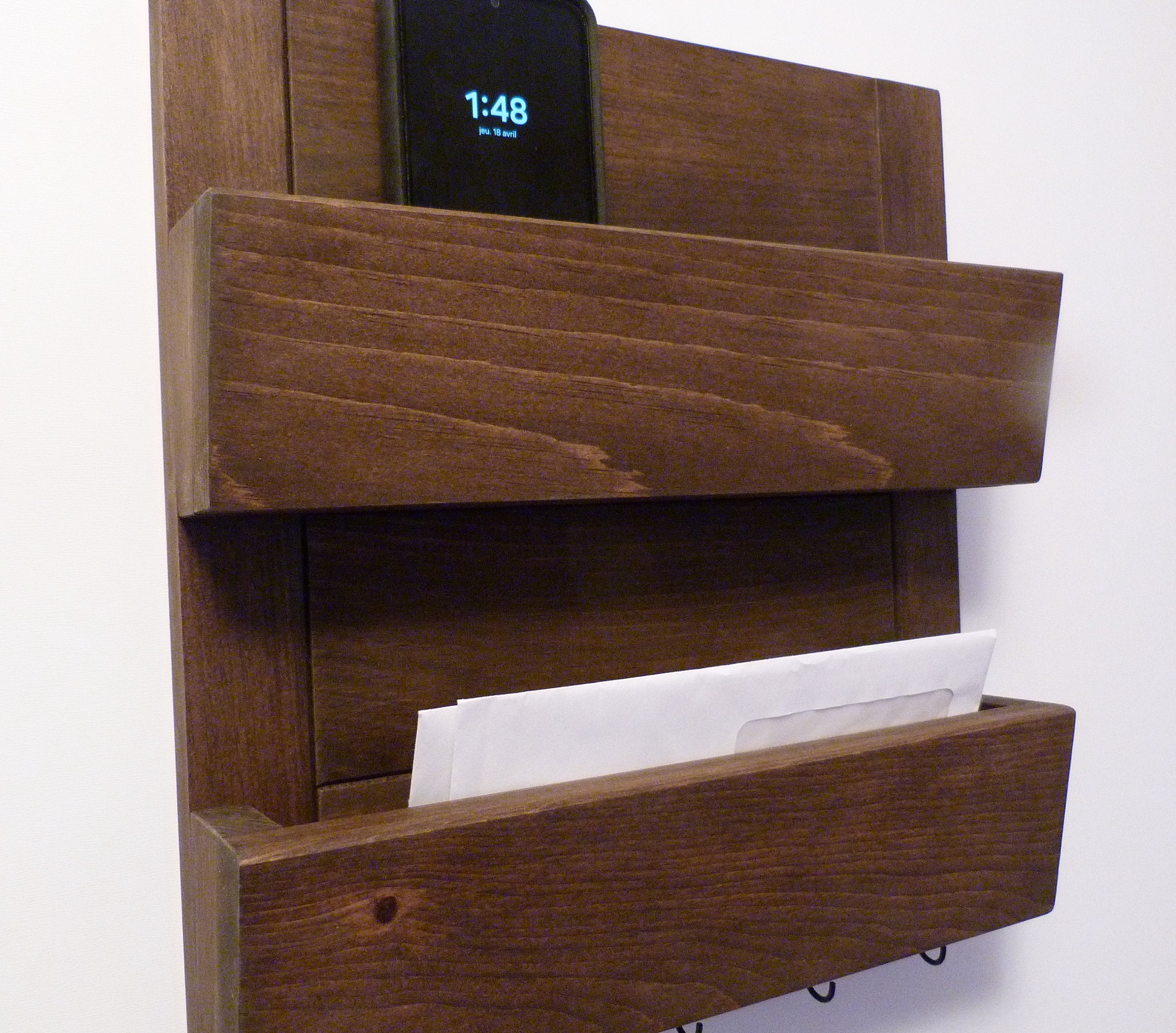 Mail Organizer Wall, Mail Rack, Entryway Organizer, Key Holder, Rustic ...