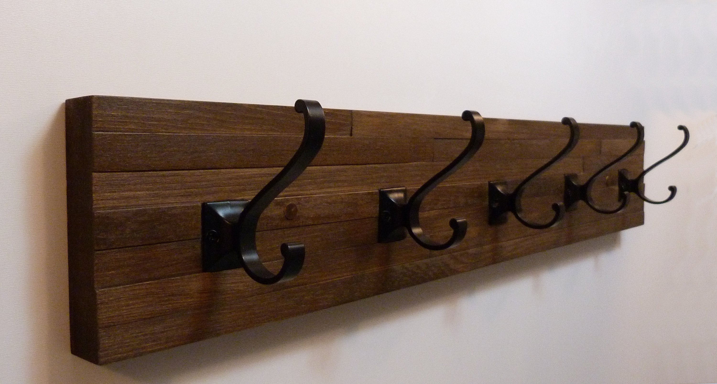 Modern and Rustic Entryway Coat Rack 30 Inches/5 Black Hooks - Etsy